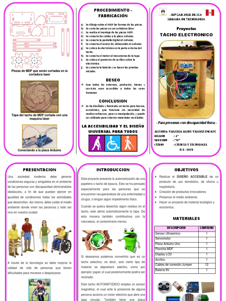Tríptico Tacho Electrónico | PDF | Arduino | Residuos