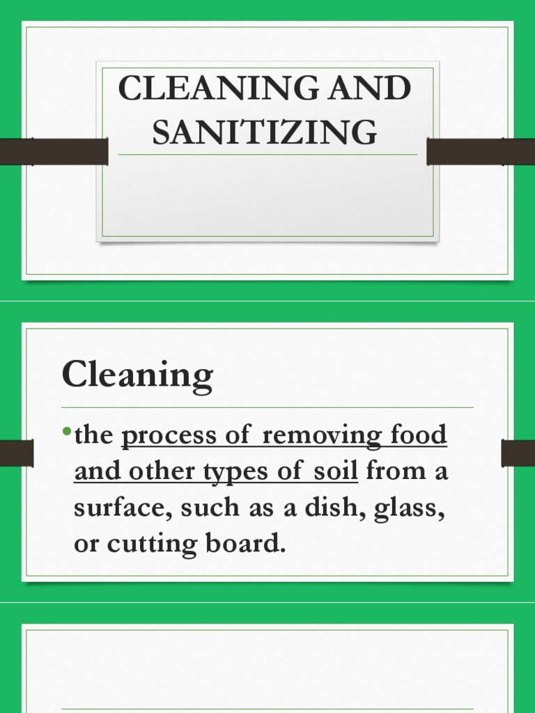 Cleaning and Sanitizing | PDF | Disinfectant | Industrial Processes