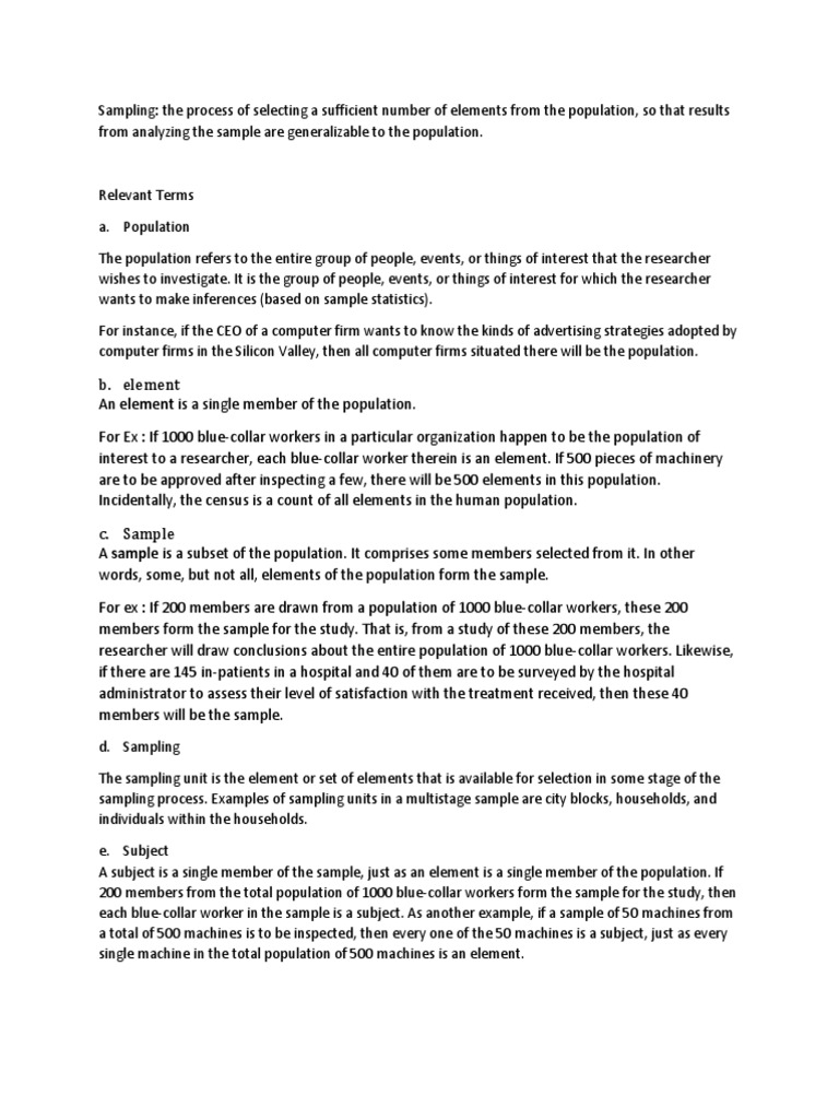 Summary Chapter 10 Sampling | PDF | Sampling (Statistics) | Research Methods