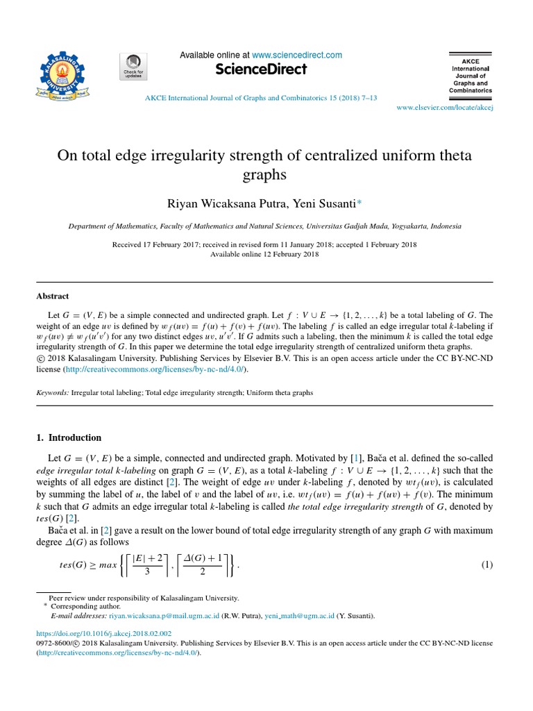 On Total Edge Irregularity Strength of Centralized Uniform Theta Graphs ...