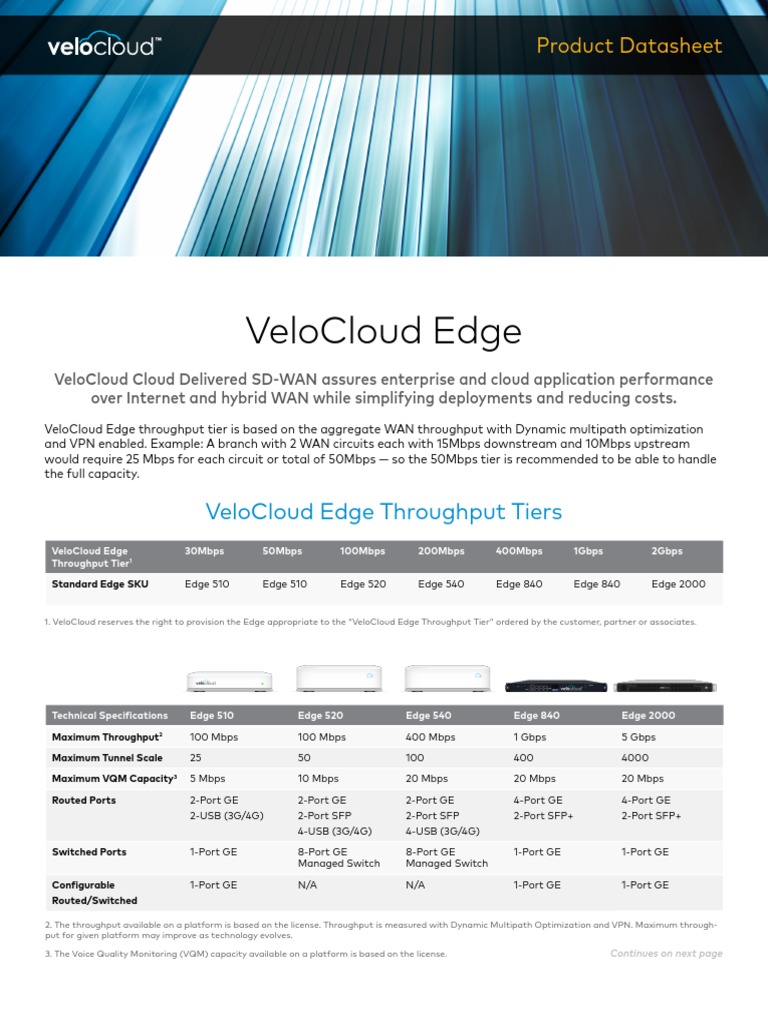 Datasheet Velocloud Edge Throughput 10 | PDF | Cloud Computing ...