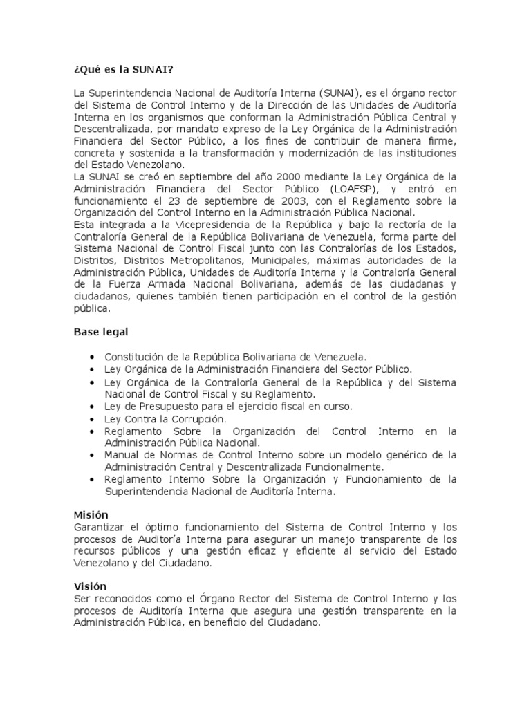 Sunai | PDF | Administración Pública | Auditoría
