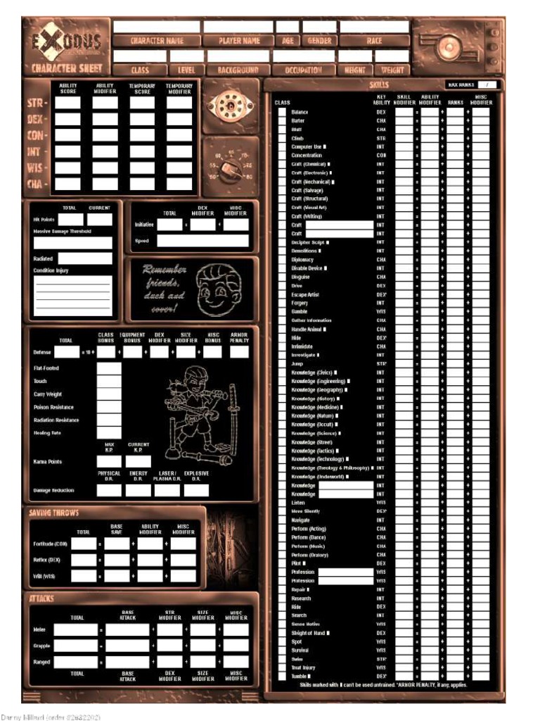 Exodus Sheet | PDF