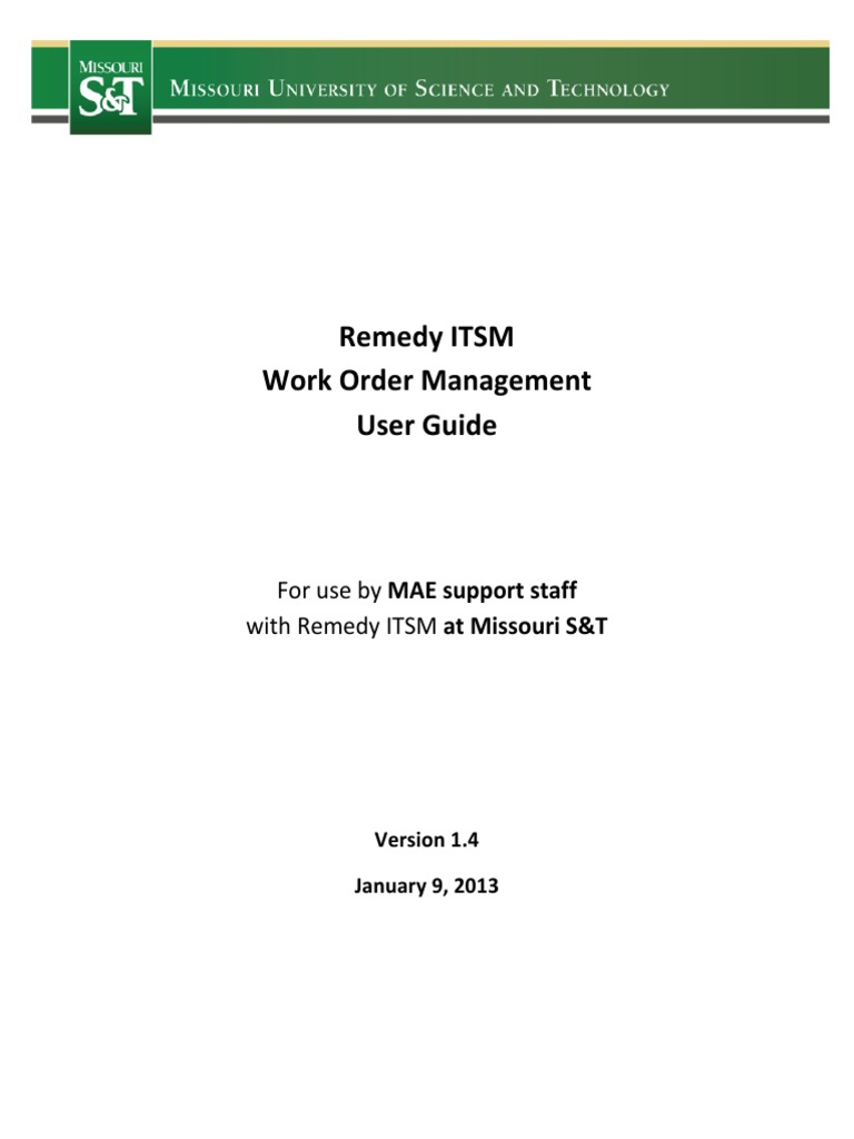 Remedy ITSM Work Order Management User Guide | PDF | Icon (Computing) | Command Line Interface