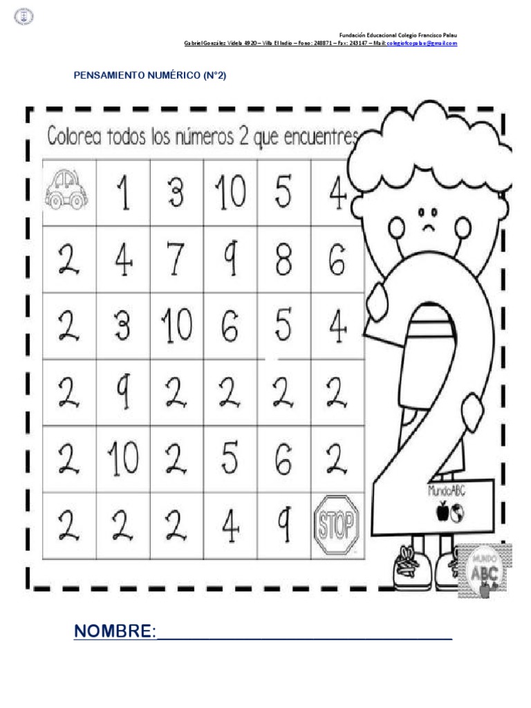 Actividades de Búsqueda de Números | PDF | Crecimiento personal y ...