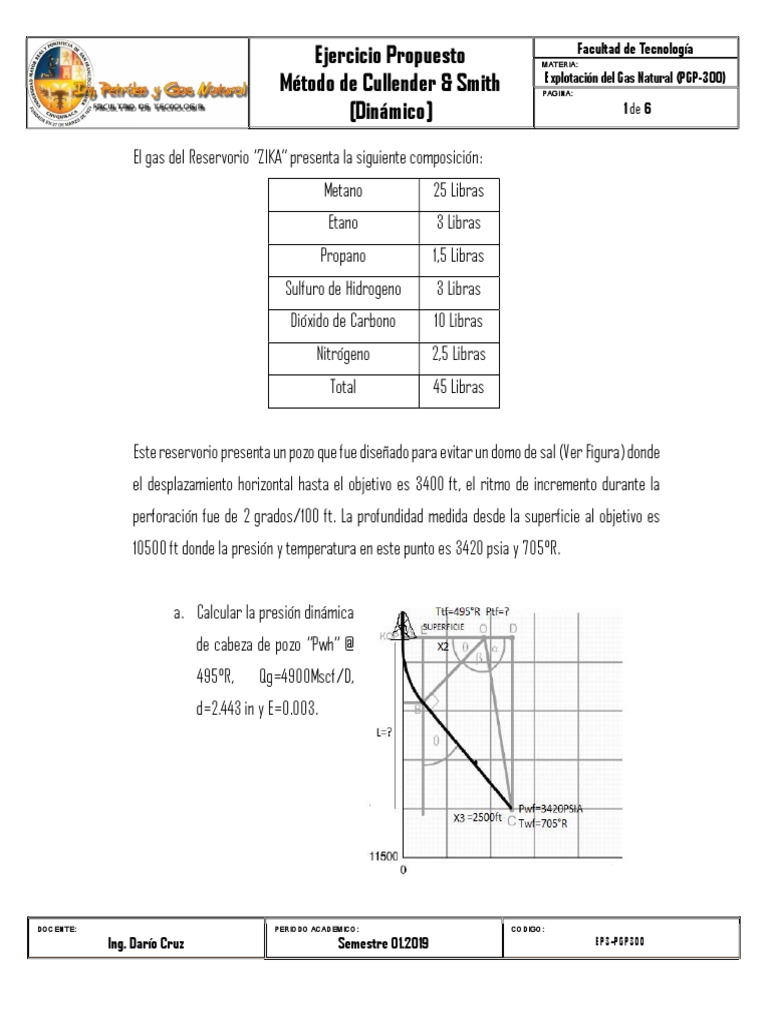 Método de Cullender Smith (Dinámico) - Ejercicio Propuesto | PDF | Gas ...