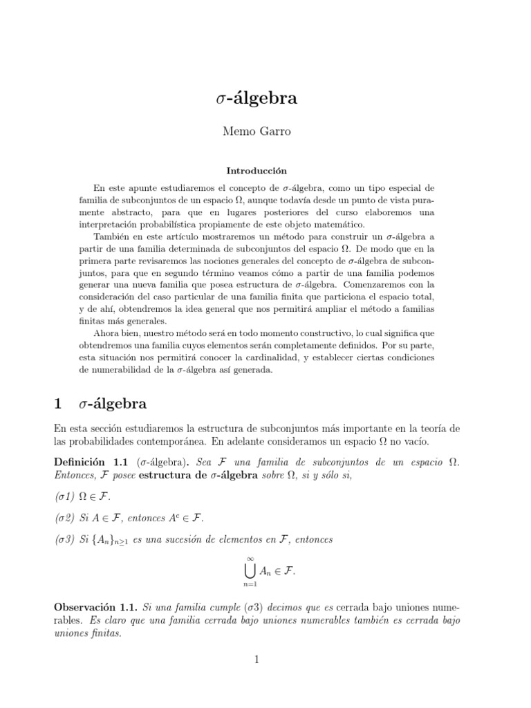 Sigma Algebra | Descargar gratis PDF | Conjunto (Matemáticas) | Prueba ...