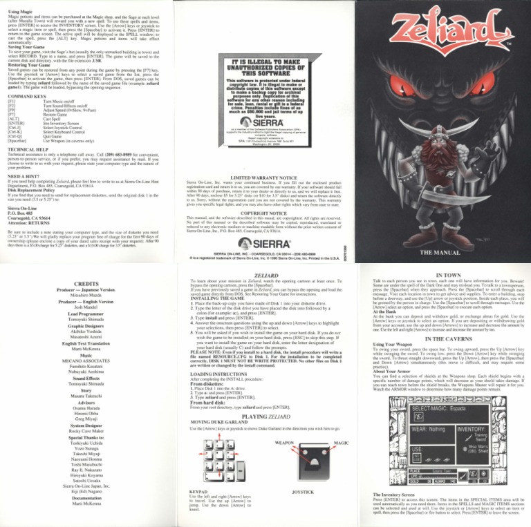 Zeliard - Manual | PDF