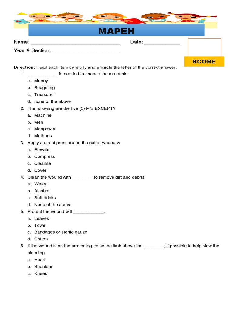 Mapeh: Name: - Date: - Year & Section | PDF | Career & Growth