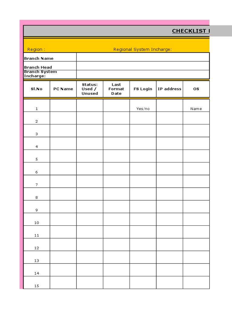 Checklist For PC Maintenance | PDF