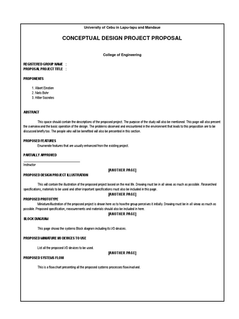 Conceptual Design Project Proposal: (Another Page) | PDF
