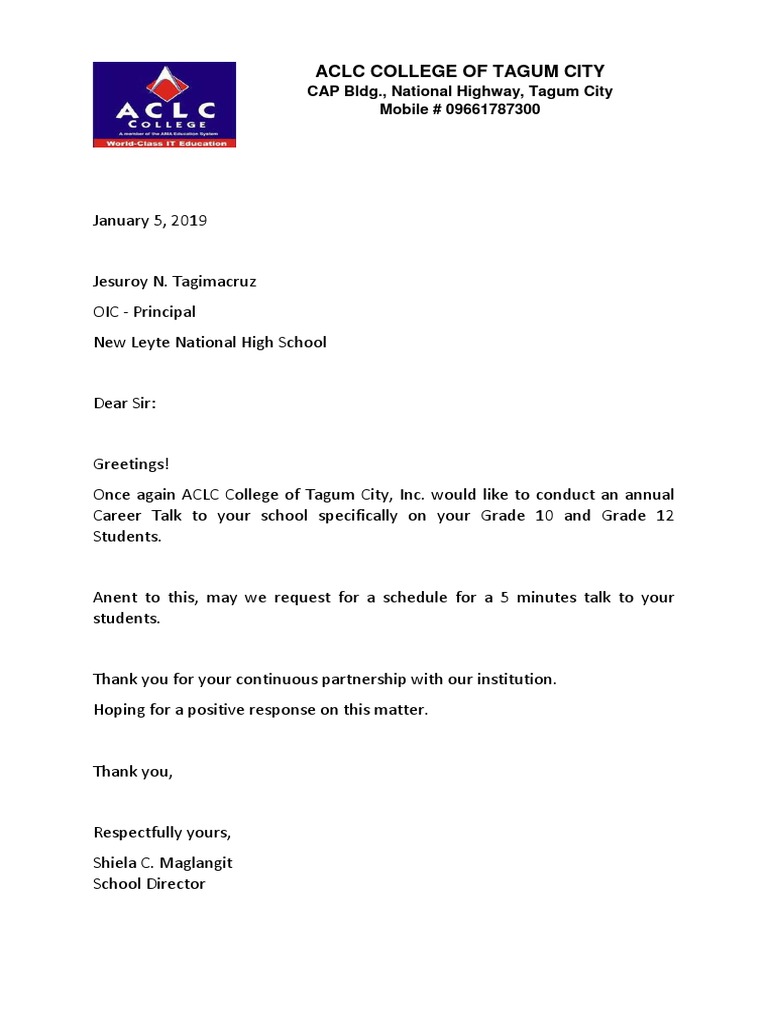 Coordination Letter With Letter Head | PDF