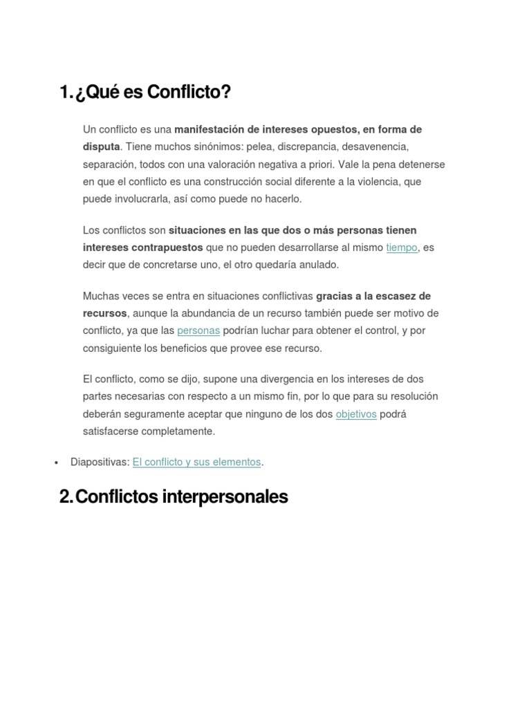 ¿Qué Es Conflicto?: Disputa. Tiene Muchos Sinónimos: Pelea ...