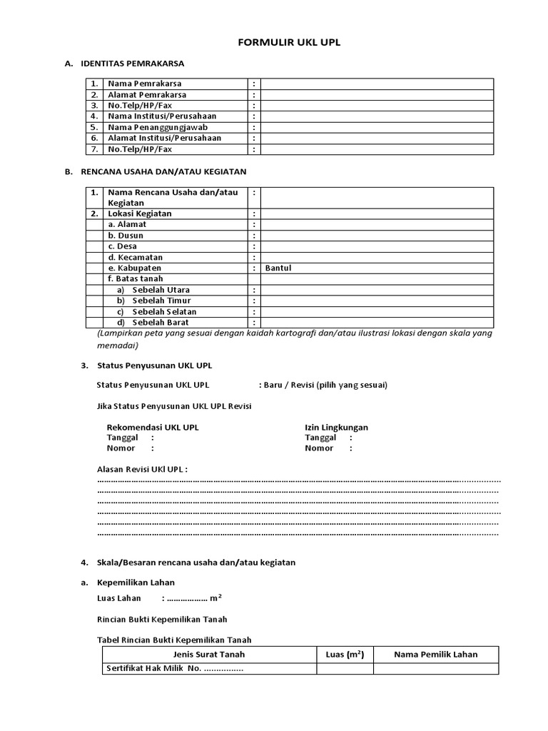 Formulir Ukl Upl Hotel, Apartemen, Penginapan, Kost, Asrama | PDF