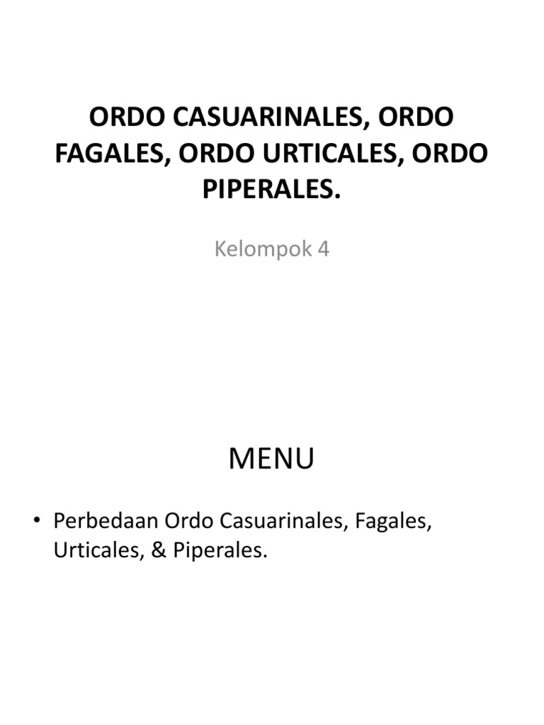 Perbandingan Ordo Tumbuhan Kayu | PDF | Griya & Taman