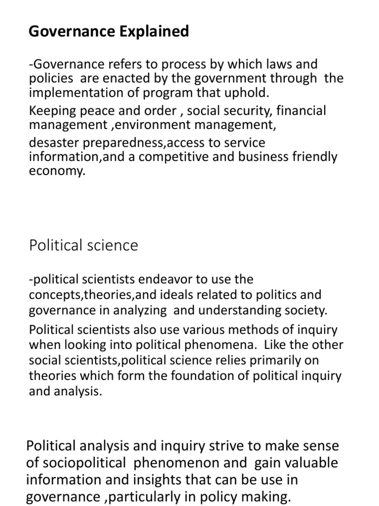 Understanding Governance and Political Science | PDF | Politics
