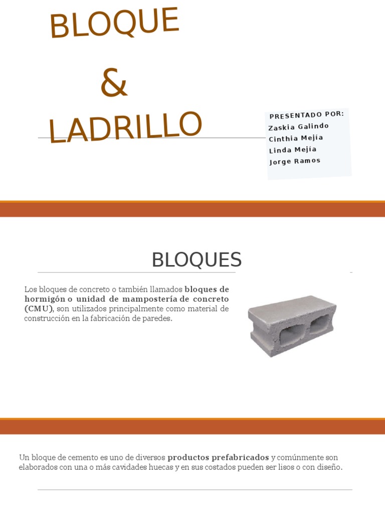 Tipos y producción de bloques y ladrillos | PDF | Ladrillo ...