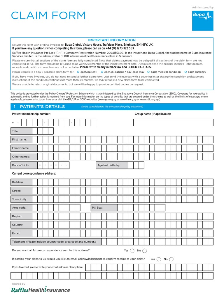 SGP Generic Claim Form | PDF | Personally Identifiable Information ...