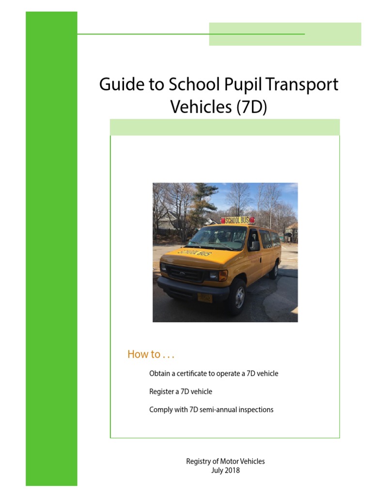 7D Manual 0718 0 | PDF | School Bus | Van