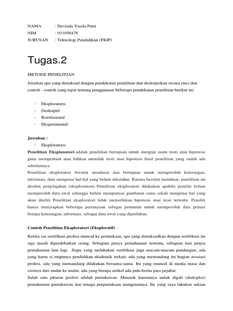 Tugas 2 Metode Penelitian | PDF