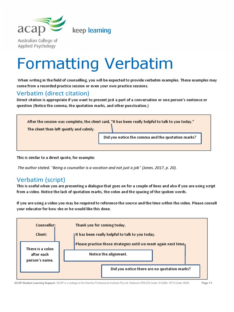 Verbatim | PDF | Career & Growth | Language Arts & Discipline