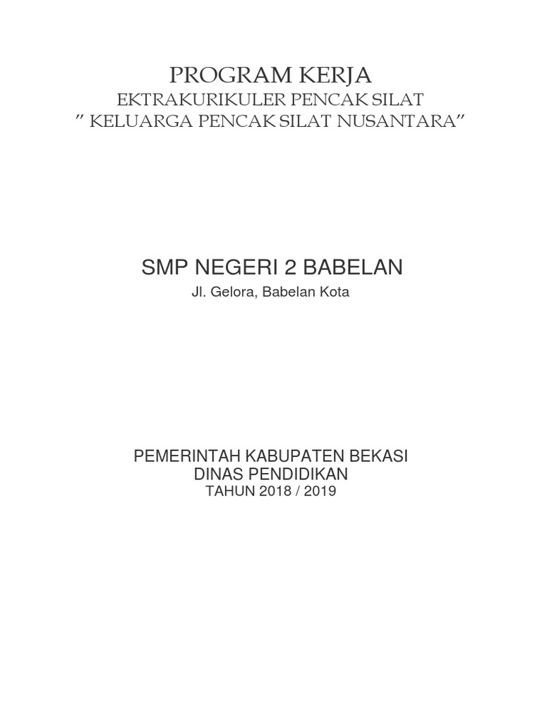 Program Kerja Ekskul Pencak Silat | PDF