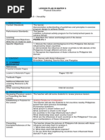 Grade 8 PE 4th Quarter Lesson Plan | PDF | Physical Fitness | Lesson Plan