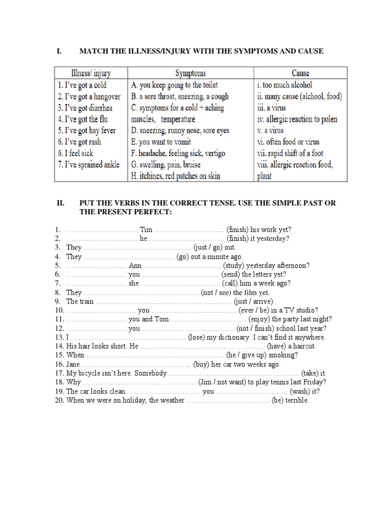 Match The Illness-8 | PDF