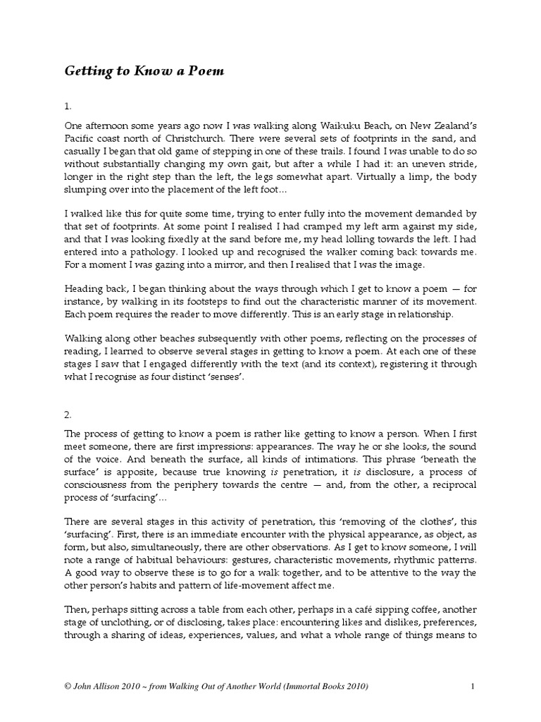 Understanding A Poem | PDF | Perception | Poetry