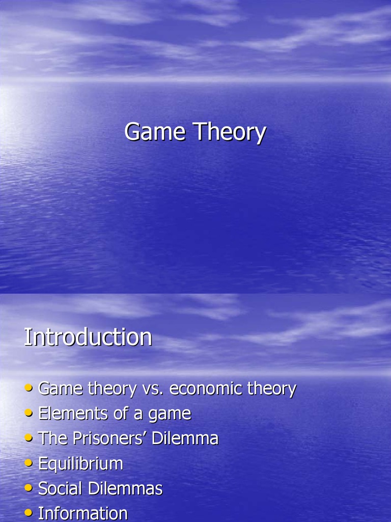 Game Theory | PDF | Game Theory | Economics Of Uncertainty
