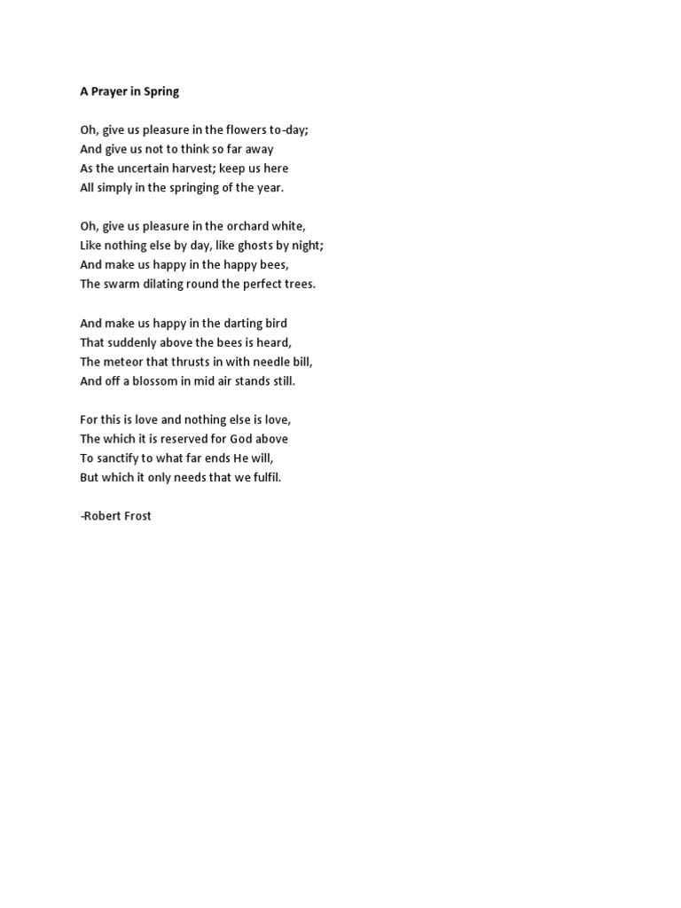 A Prayer in Spring | PDF | Home & Garden | Religion & Spirituality