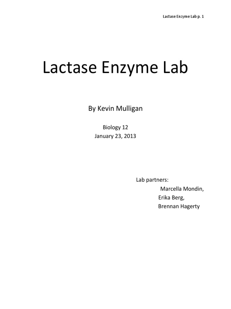 Gr. 12 - Biology Lab ENZYME LACTASE | Download Free PDF | Enzyme | Glucose
