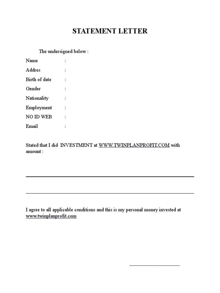Personal Statement Letter Format FREE 9+ Sample Personal Statement