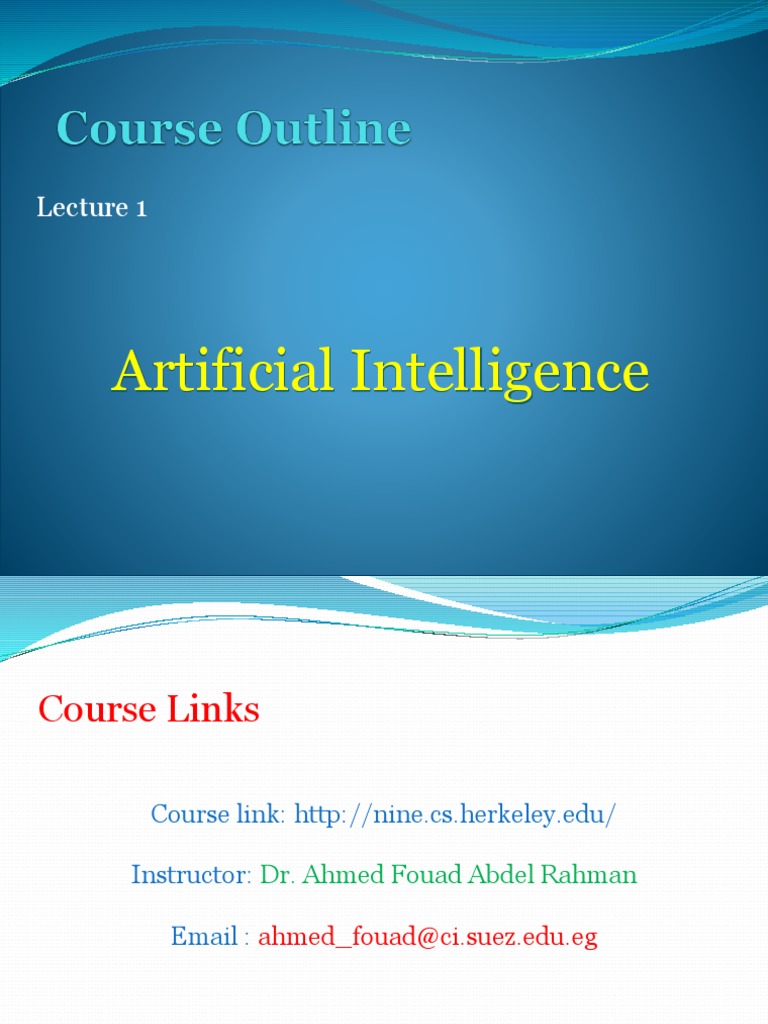 AI Lec1 | PDF | Artificial Intelligence | Intelligence (AI) & Semantics