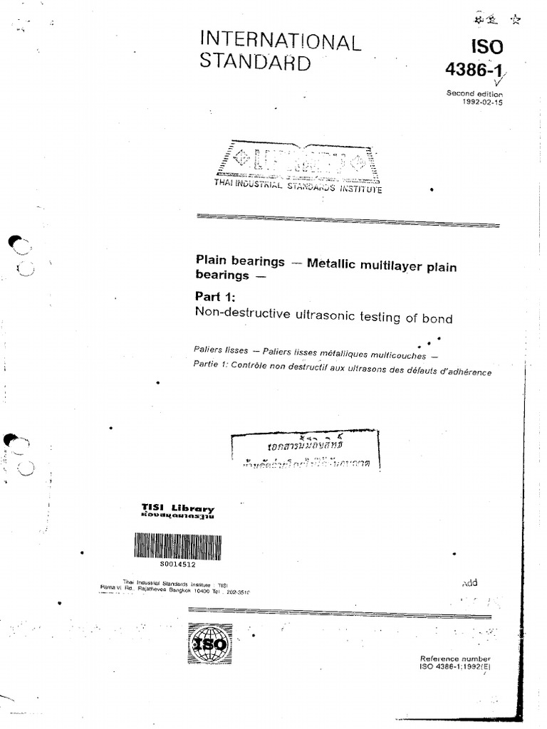 ISO 4386-1 Non-Destructive Ultrasonic Testing of Bond | PDF | Applied ...