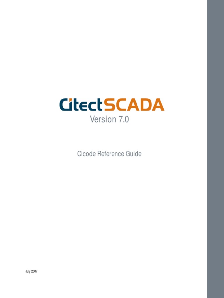 Citectscada V7 0 Cicode Reference Guide Pdf Array Data Type Variable Computer Science