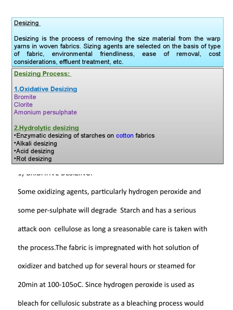 Desizing and Scouring | PDF