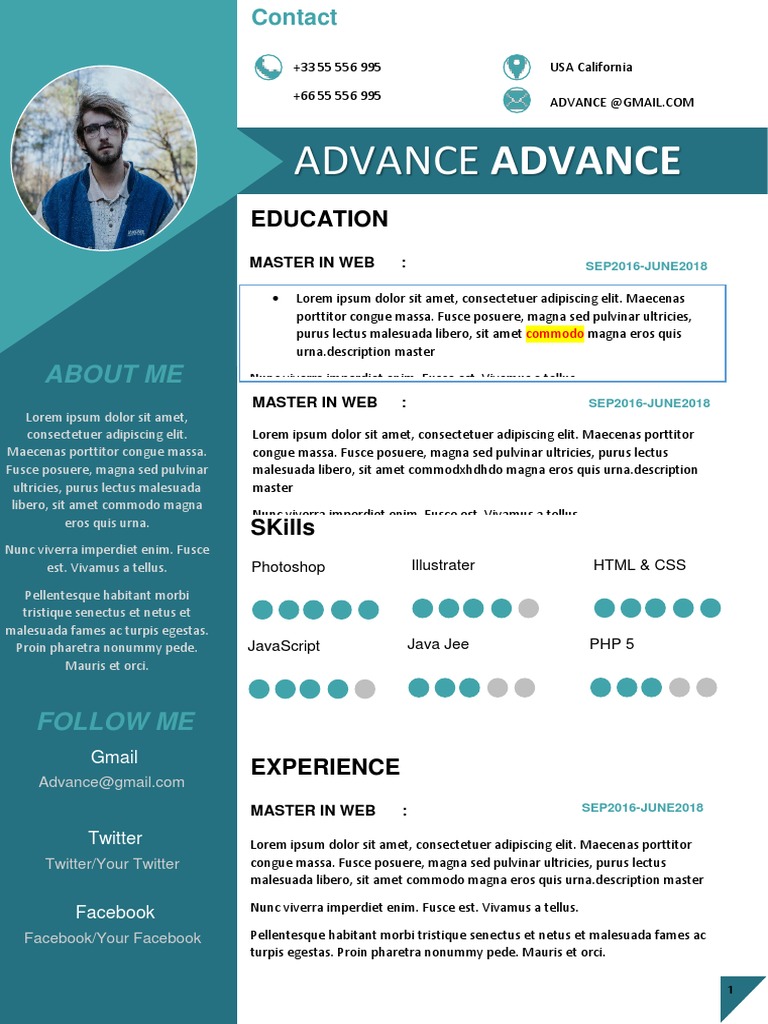 CV PRO BY ADVhhhANCE | PDF