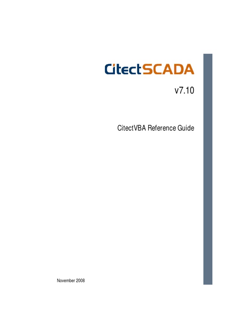 Citectscada V71 Citectvba Reference Guide Pdf Subroutine Scope Computer Science 3403