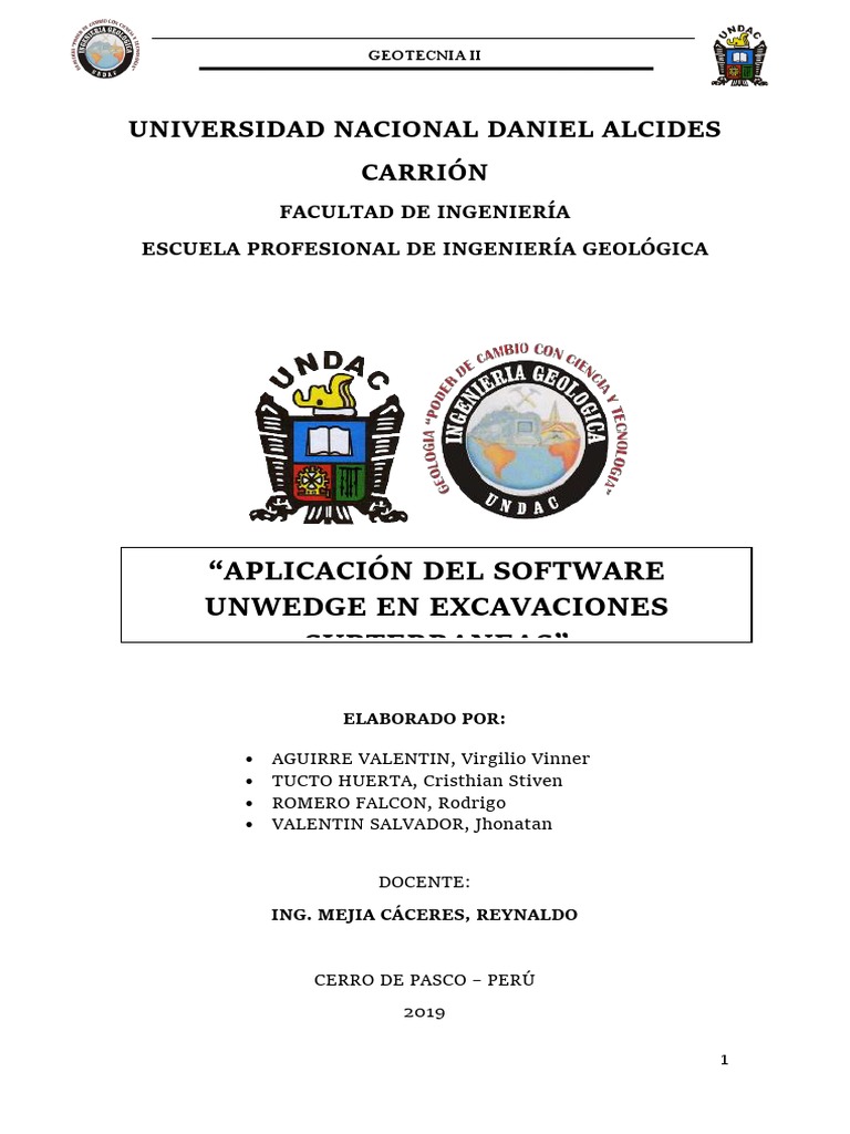 Software Unwedge | PDF | Densidad | Túnel