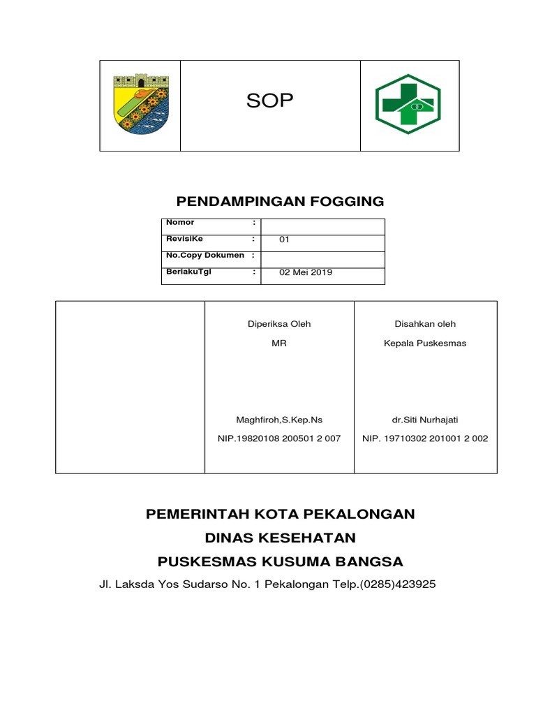Pendampingan Fogging - SOP | PDF