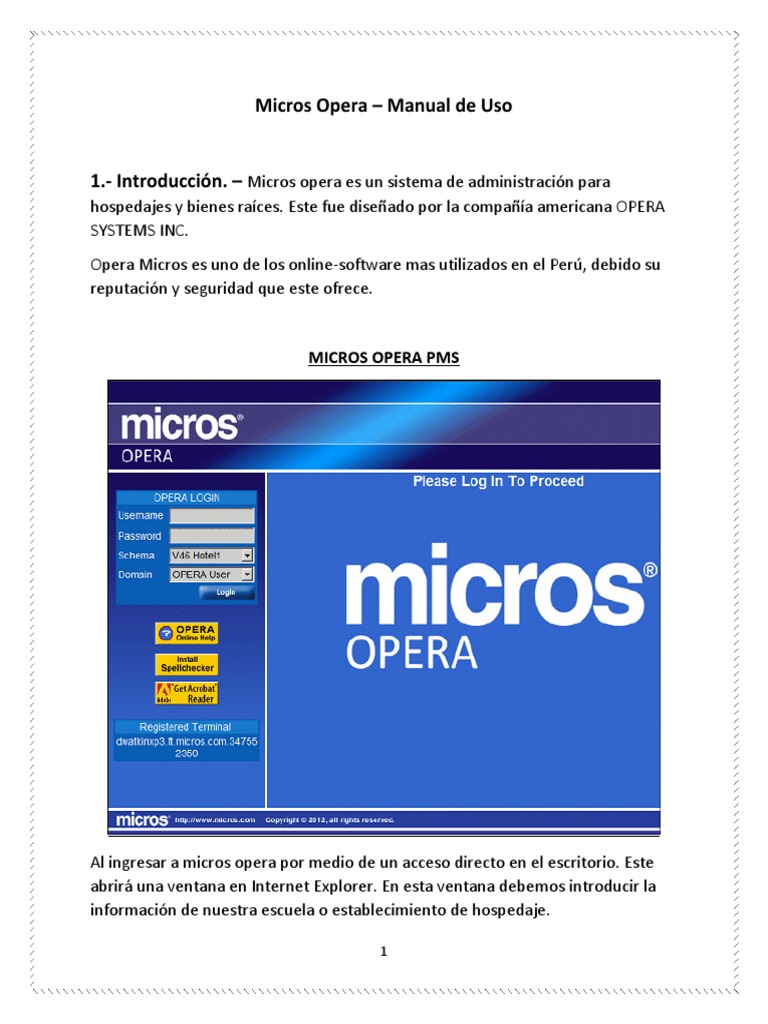 Manual de Micros Opera | PDF | Ventana (informática) | Información