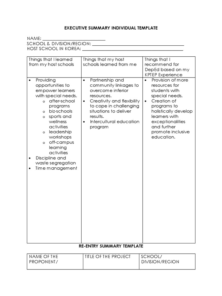 Sample Executive Summary | PDF | Differentiated Instruction | Curriculum
