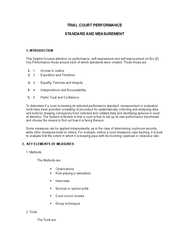 Trial Court Performance | PDF | Survey Methodology | Data Analysis