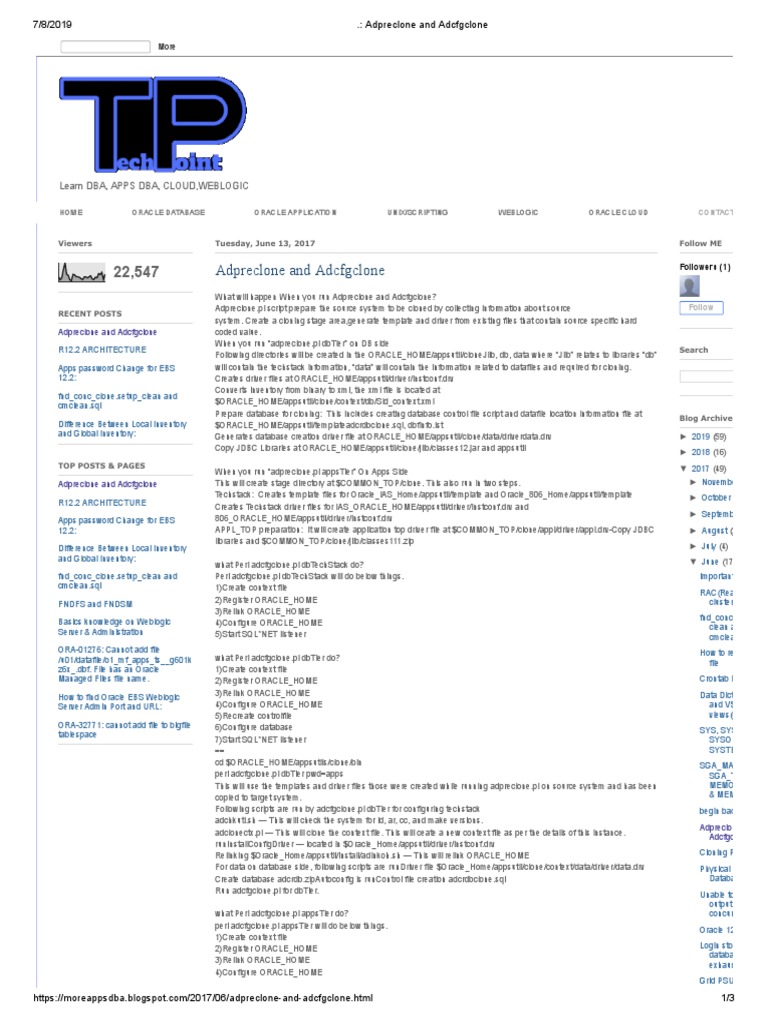 Adpreclone and Adcfgclone | PDF | Oracle Database | Databases