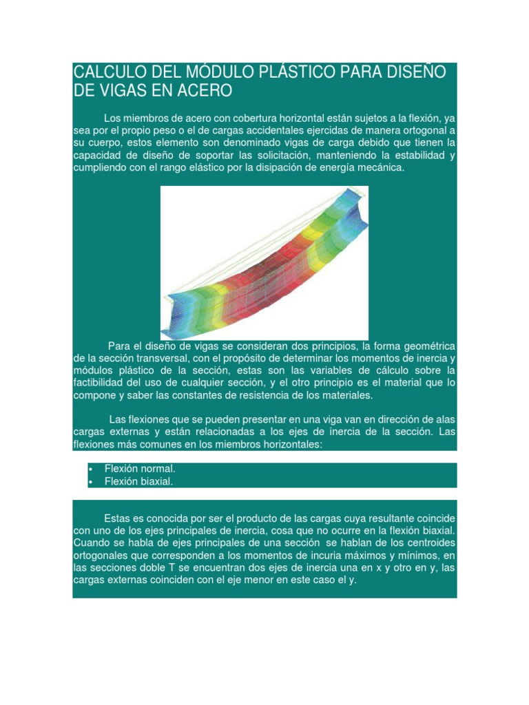 Calculo Del Módulo Plástico para Diseño de Vigas en Acero | PDF ...