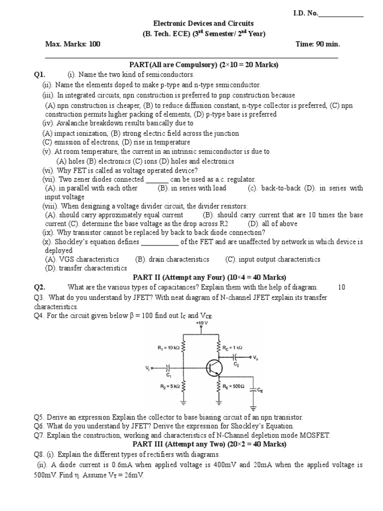 EDC Final | PDF | Bipolar Junction Transistor | Field Effect Transistor