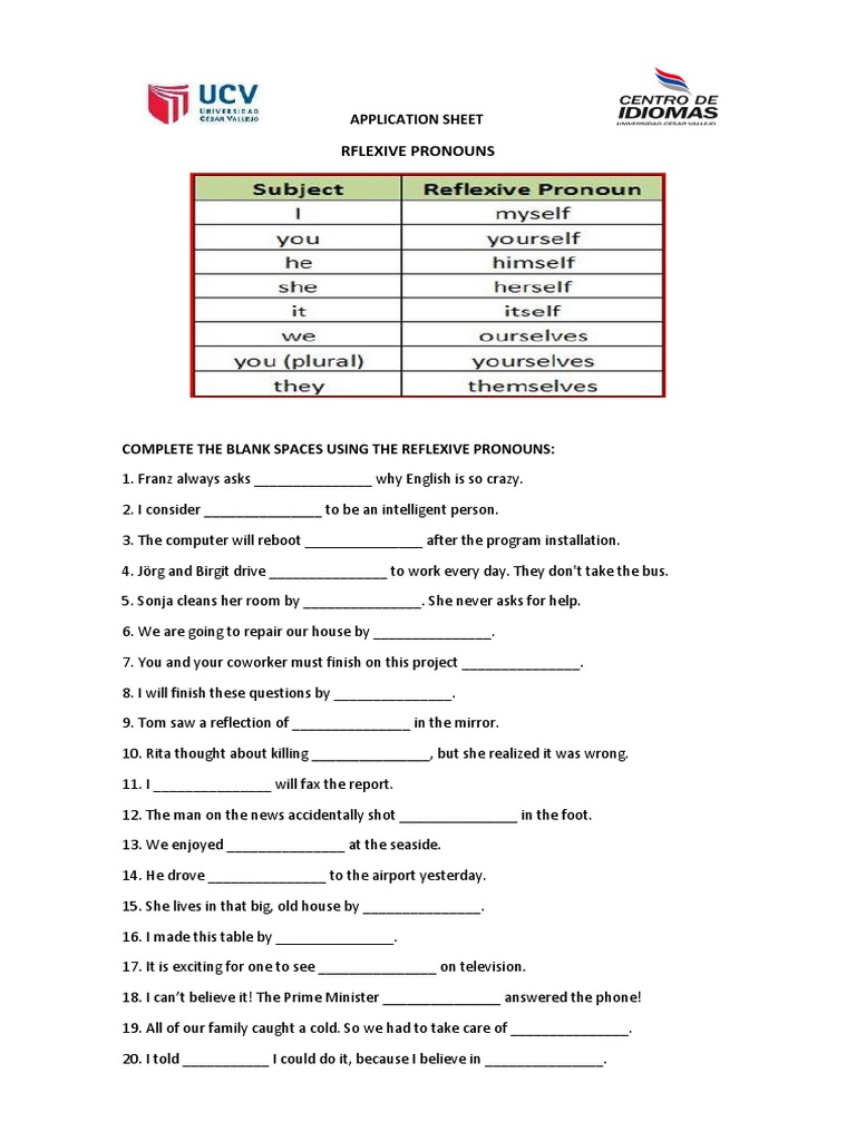 Reflexive Pronouns Module V | PDF