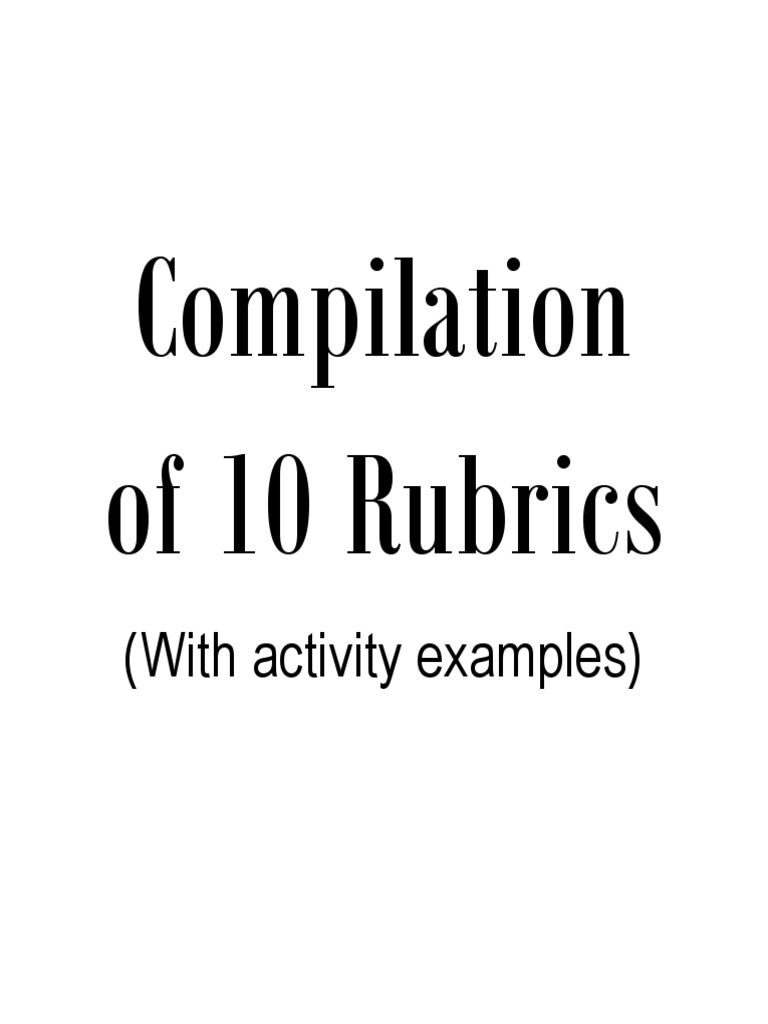 Compilation Of 10 Rubrics Pdf