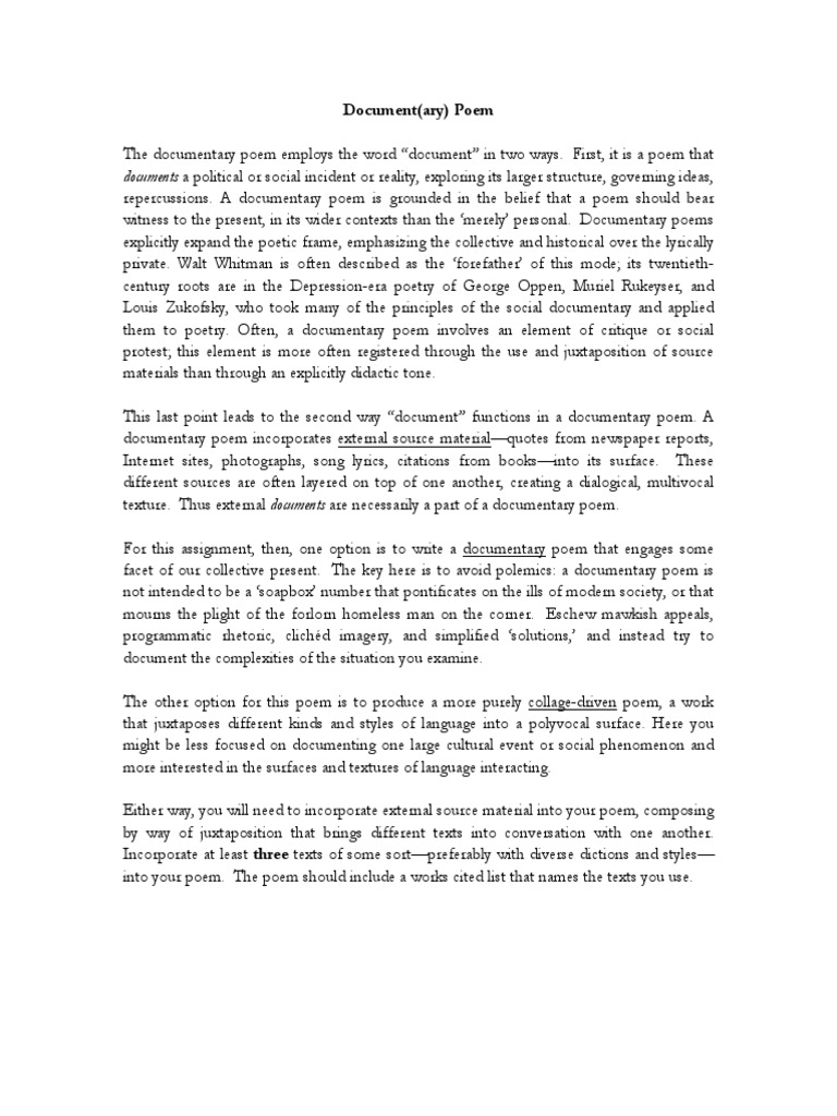 Luz Oman Poem | PDF | Documentary Film | Poetry